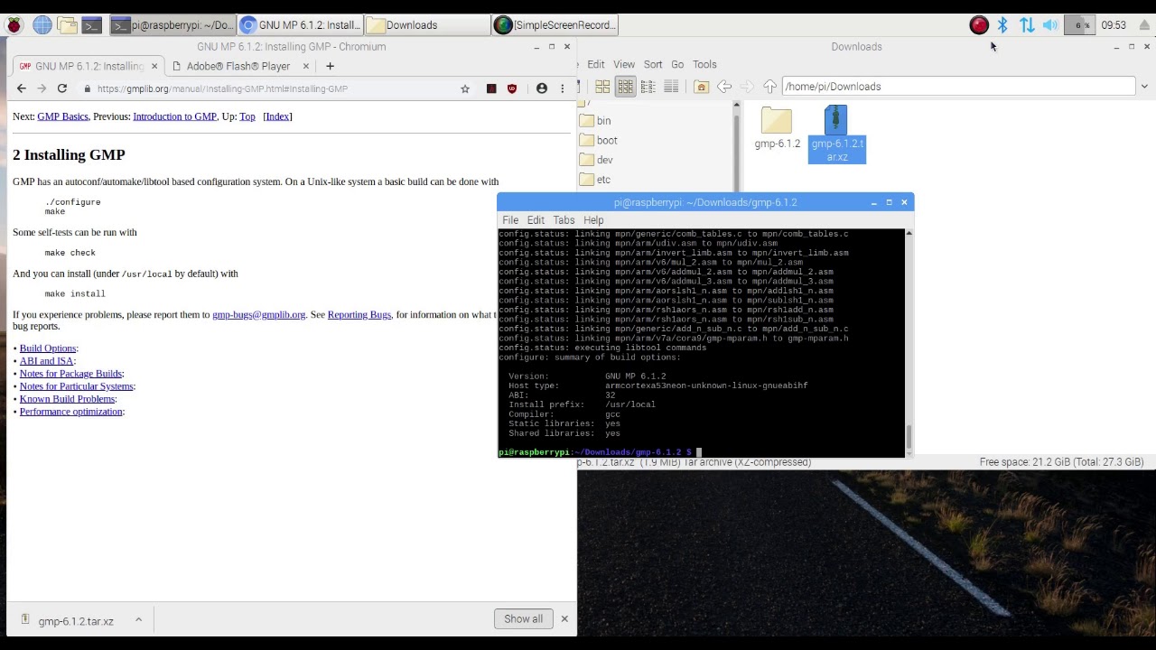 Raspberry PI GMP Bignum Library Install