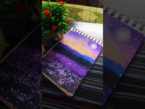 OIL PASTEL COLOR SCENERY DRAWING💕🍁❤️. #acrylicscenery #artmaterials #artsupplies #acrylicpainting
