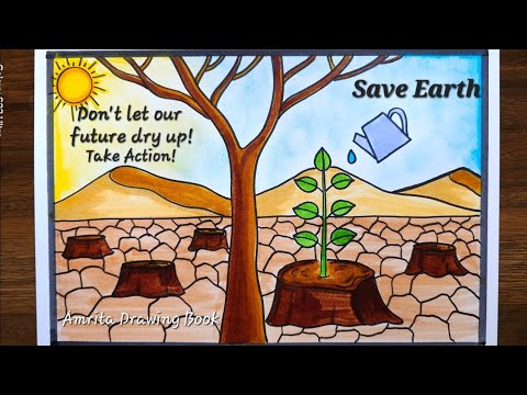 Van Mahotsav Drawing | Easy Poster on Van Mahotsav 2025 | वन महोत्सव पर चित्र | Plant Trees Drawing