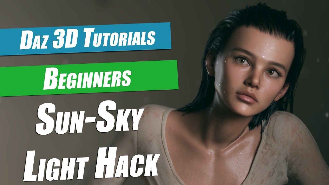 Daz 3D Beginners Tutorial : The Sun-Sky Spotlight Hack