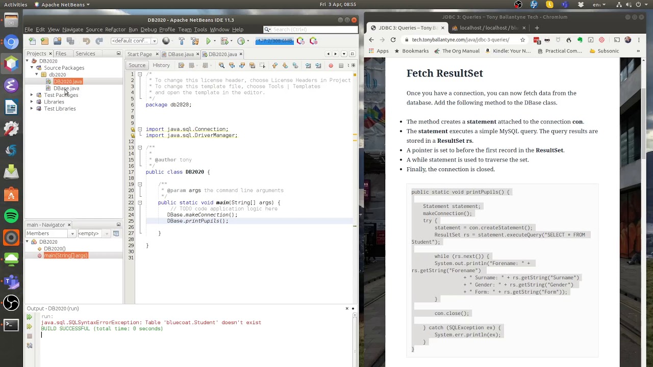 JDBC MySQL Select Statement