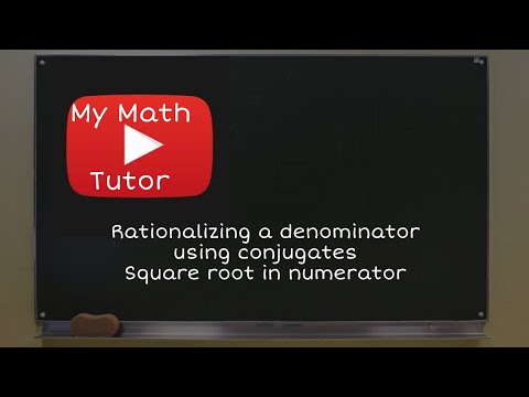 ALEKS | Rationalizing a denominator using conjugates: Square root in numerator