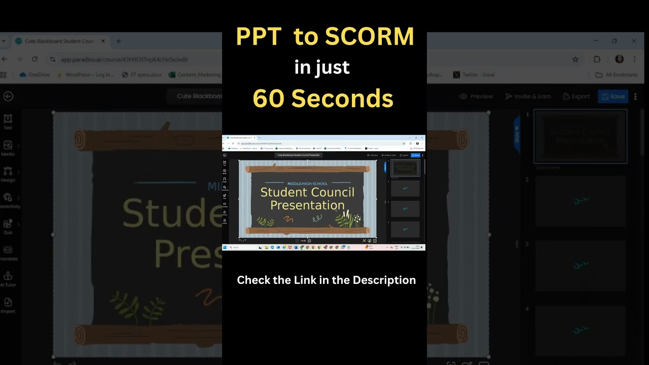 Turn Your PowerPoint into a SCORM Course in Just 60 Seconds!