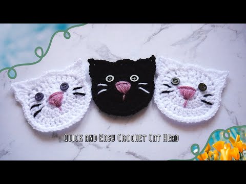 Quick and Easy Crochet Cat Head 🐈🌷