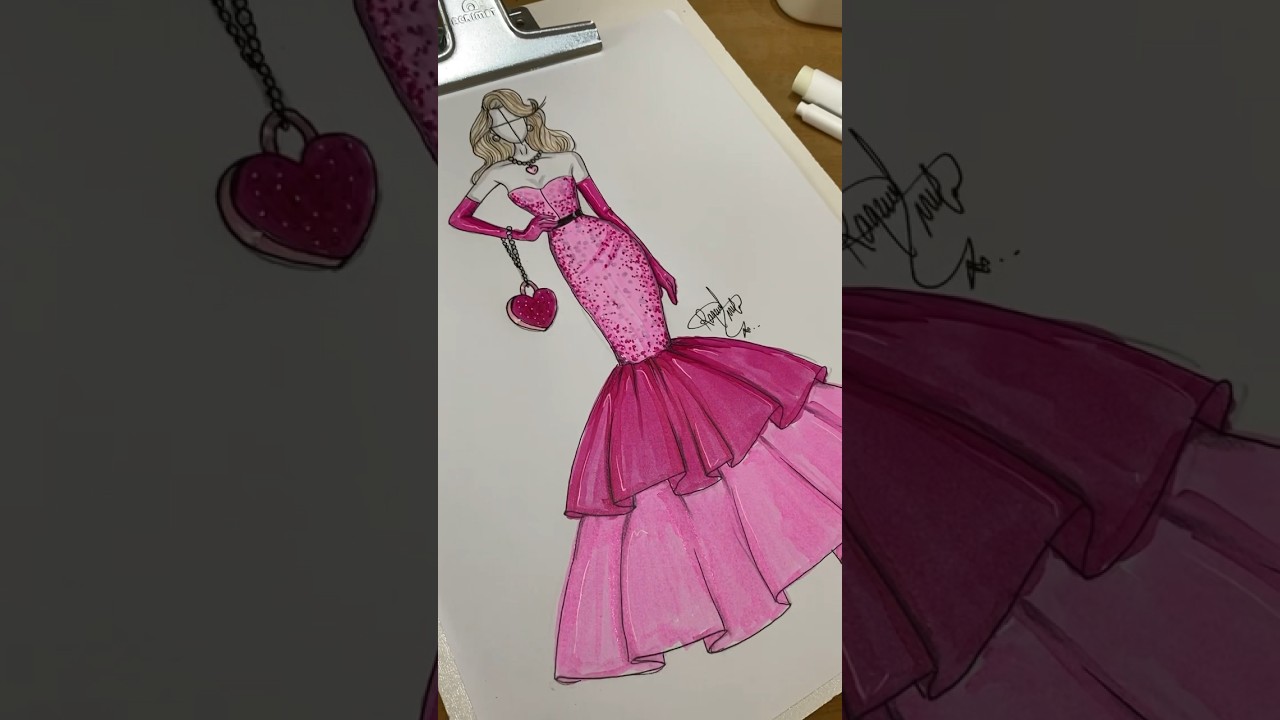 Croqui de moda da Barbie #croquidemoda #barbie
