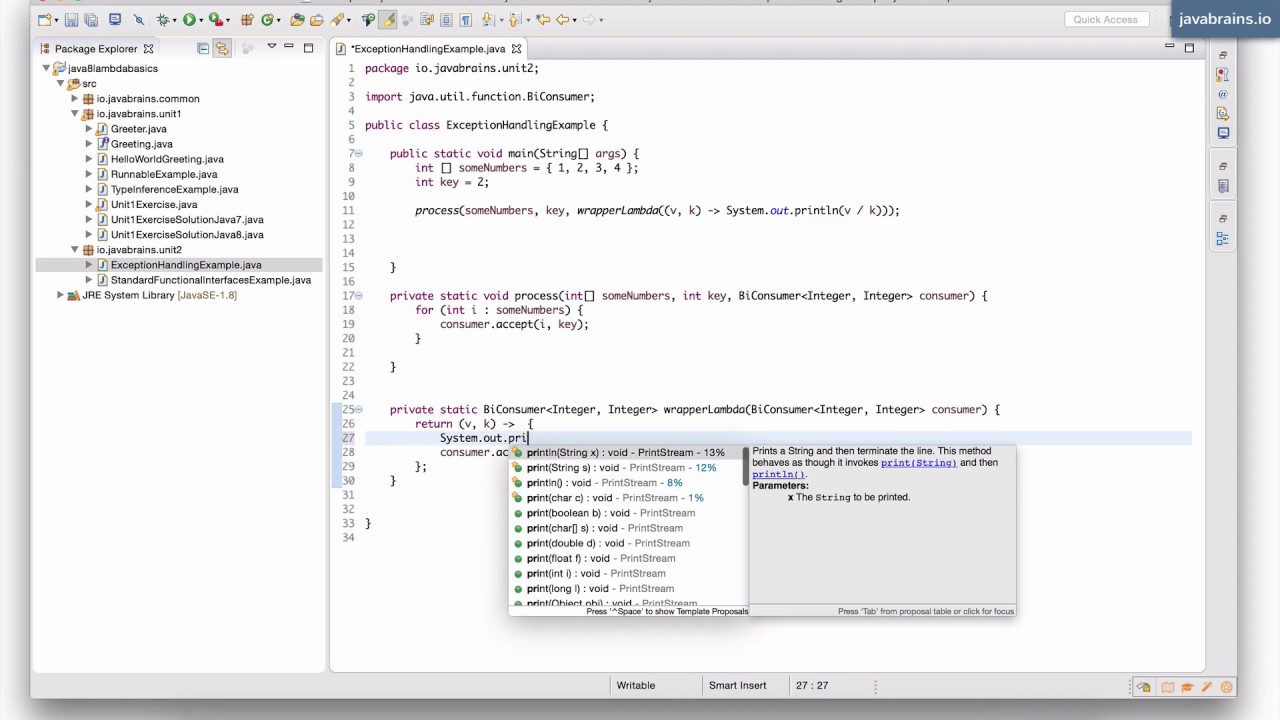 Java 8 Lambda Basics 18 - An Exception Handling Approach