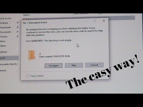 How to fix Error 0x80070091: The directory is not empty. - The easy way!