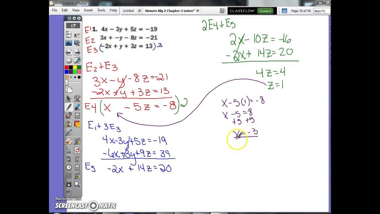 Honors Alg 2   3 4 notes problem #2