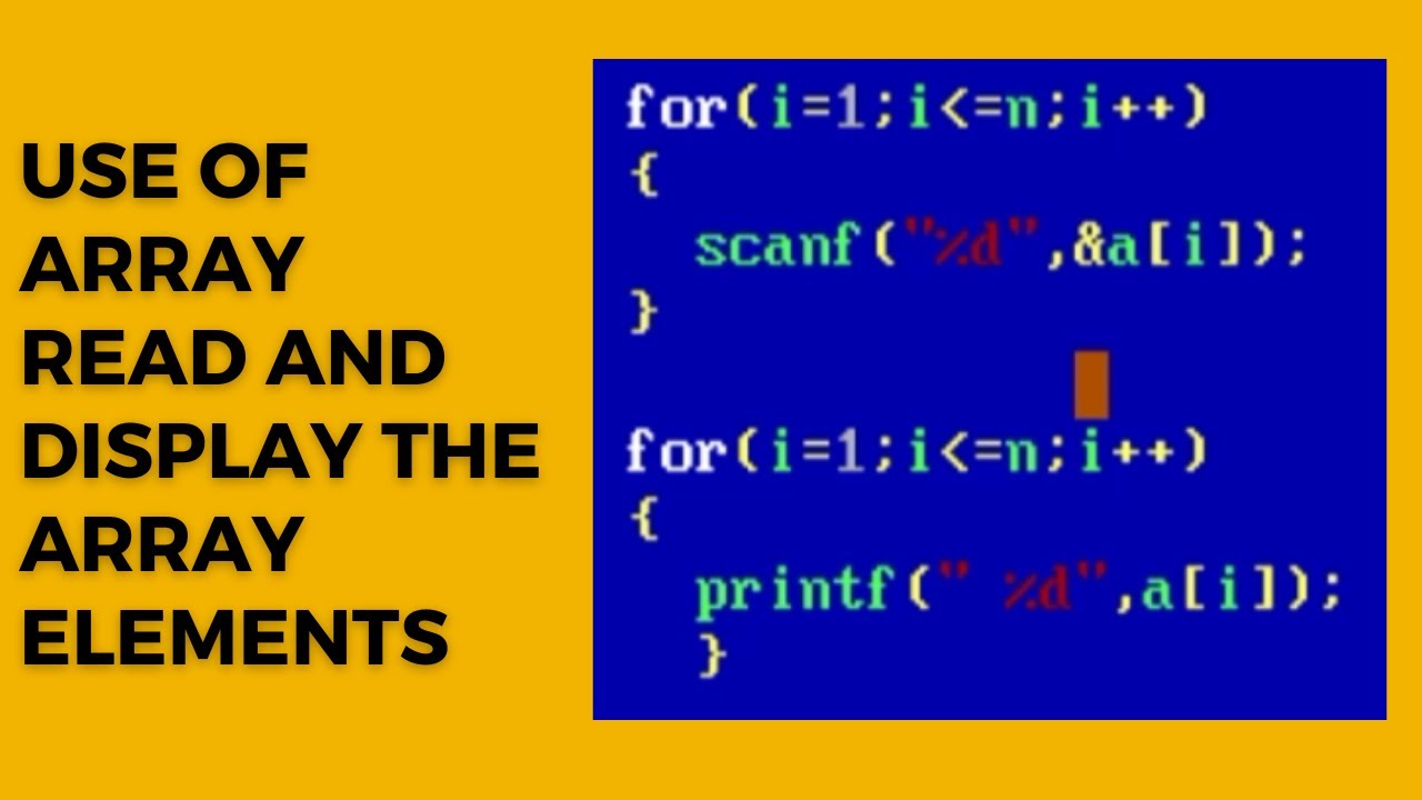 Read and Display the array elements #cprogramming #viral #programming