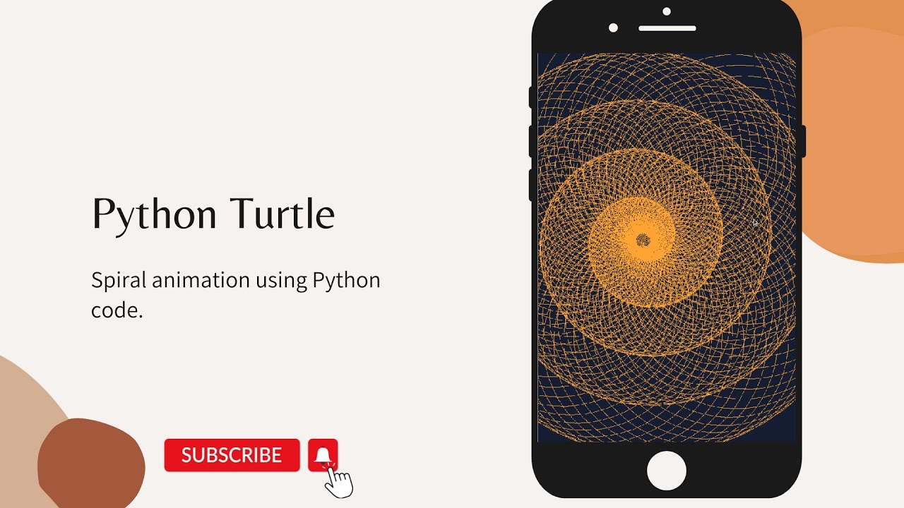 Python Turtle 🐢 - Spiral animation using Python code.