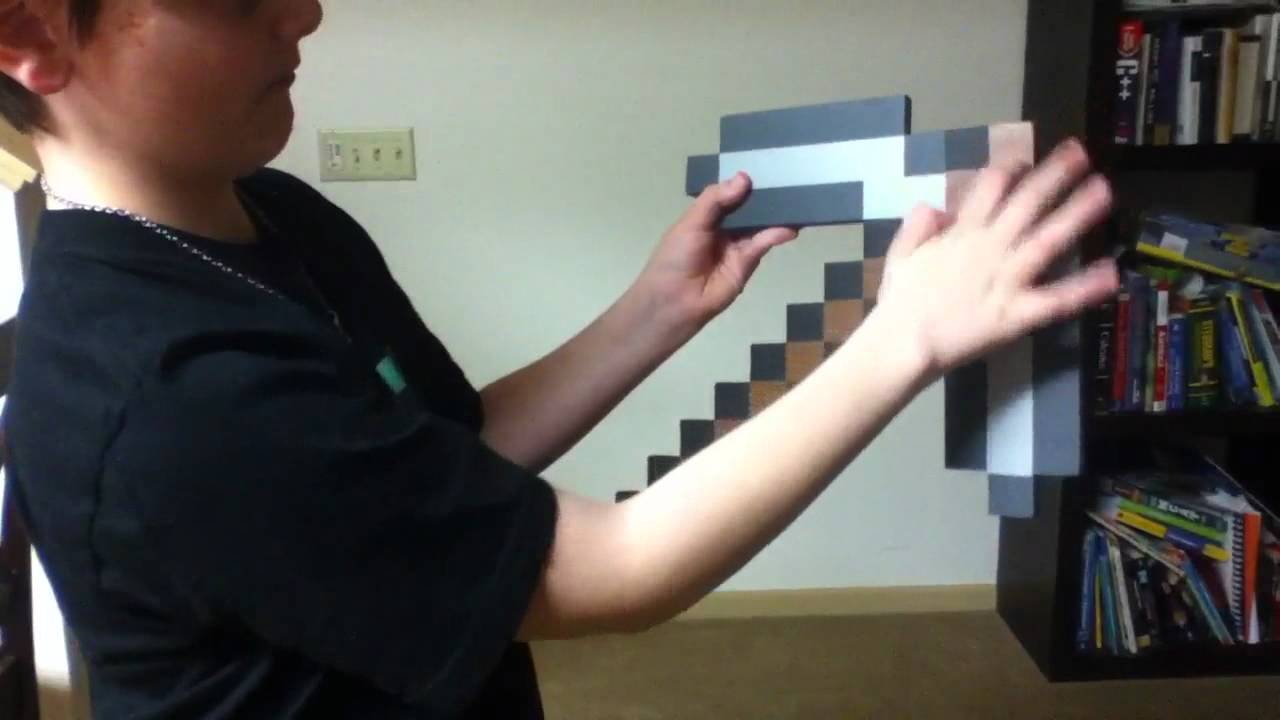 Minecraft foam pickaxe by thinkgeek review