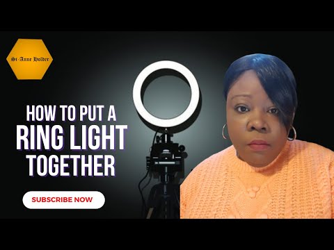 how to install 10" LED Ring light with tripod stand and phone holder, step by step guide for YouTube