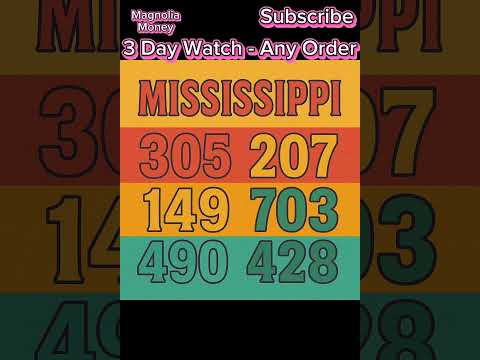 Mississippi Cash 3 Pick 3 Lottery 3 Day Watch #cash3 #pick3 #lottery