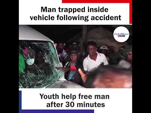 Man trapped inside vehicle following accident Youth help free man after 30 minutes