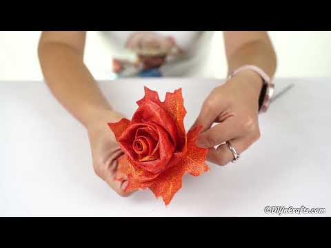 Fall Rose Made from Artificial Leaves