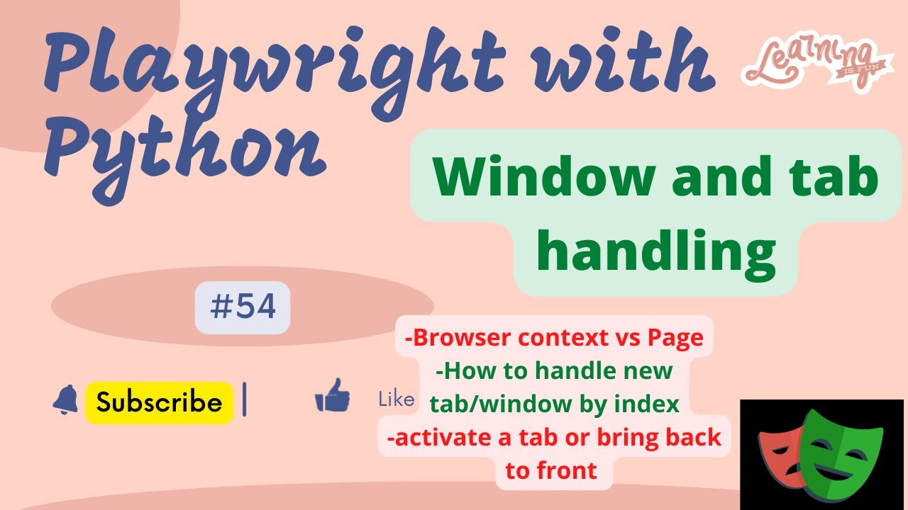 #54 Playwright with Python | Window and Tab Handling using Playwright
