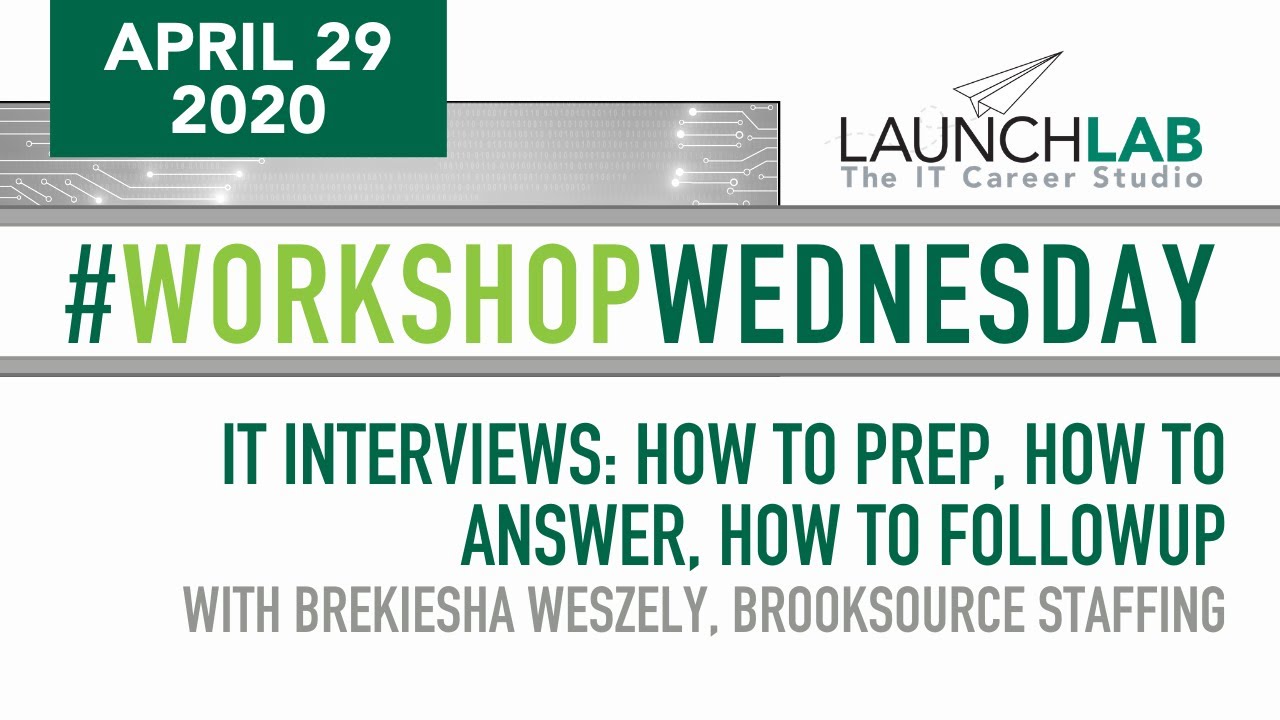 LaunchLab Virtual Studio: Interviewing for IT Jobs with Brekeisha Weszely of Brooksource IT Staffing
