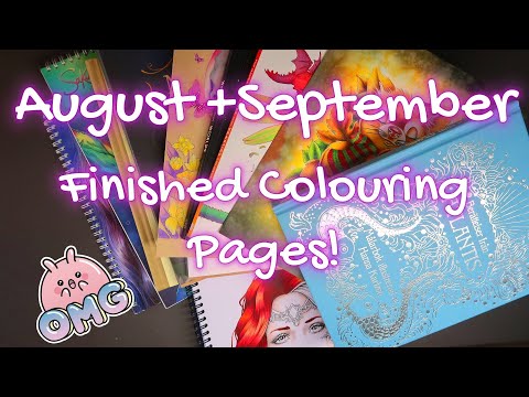 August/September Finished Completed Adult Colouring Pages