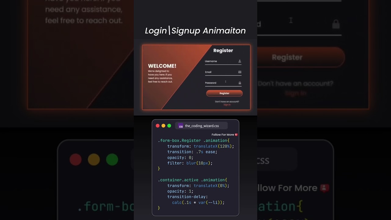 🔥 Login & Signup Form Animation | HTML & CSS Beginner Project 🚀