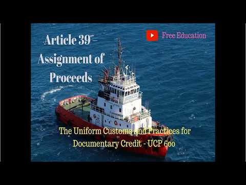 Road to CDCS - UCP 600 - Article 39 – Assignment of Proceeds