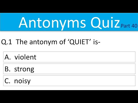 Antonyms 40 | Antonyms and Synonyms |