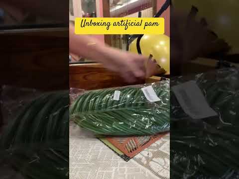 Unboxing Artificial Areca palm Leaves for decoration 🍃Amazon Product link in comments