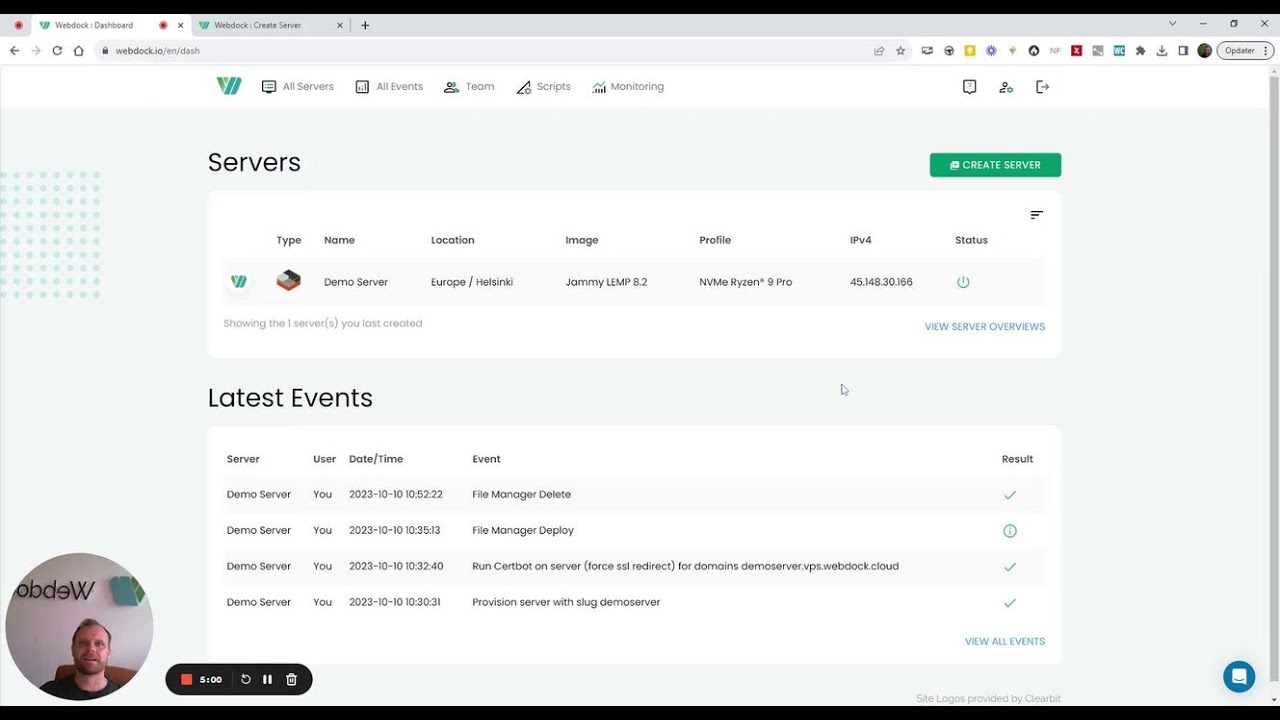 Webdock.io Dashboard Quick Tour