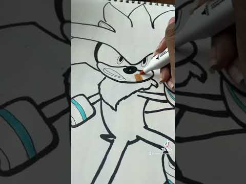 Drawing Silver From Sonic The Hedgehog #drawing #coloring #shorts