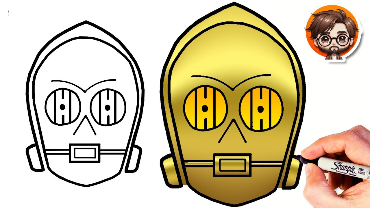 How To Draw C3PO | Star Wars Easy Tutorials