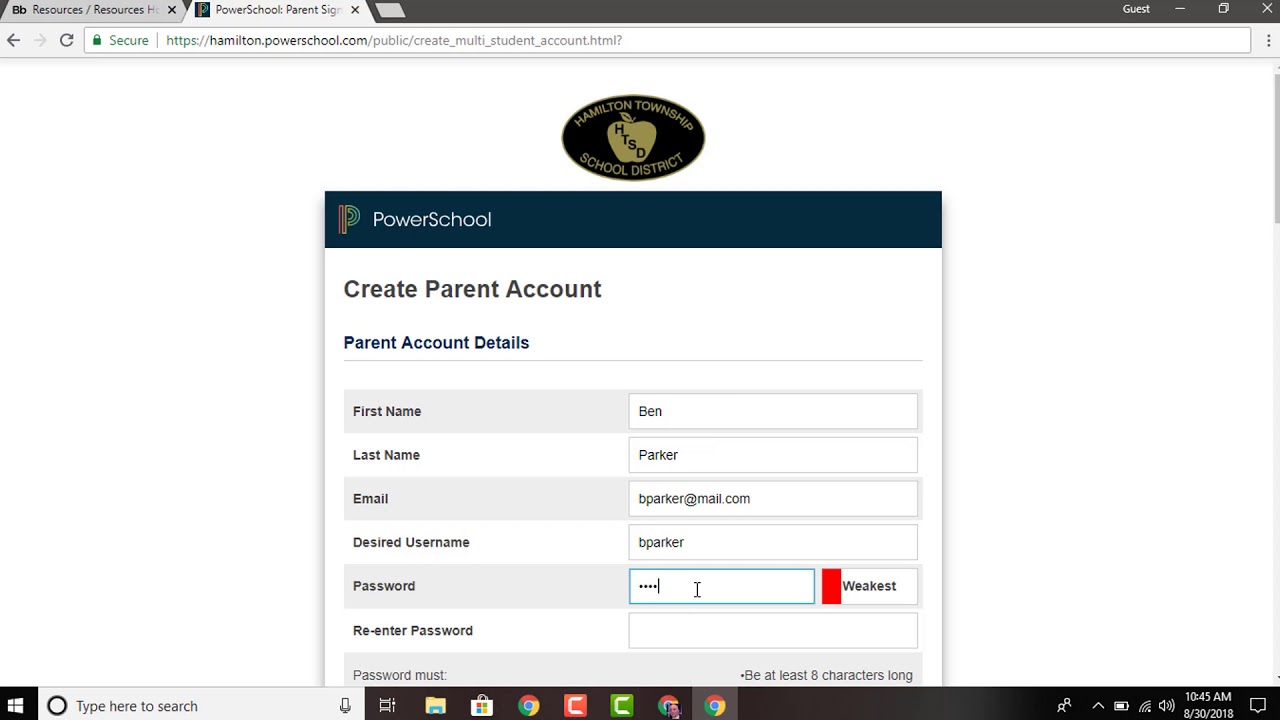 HTSD Powerschool Parent Portal