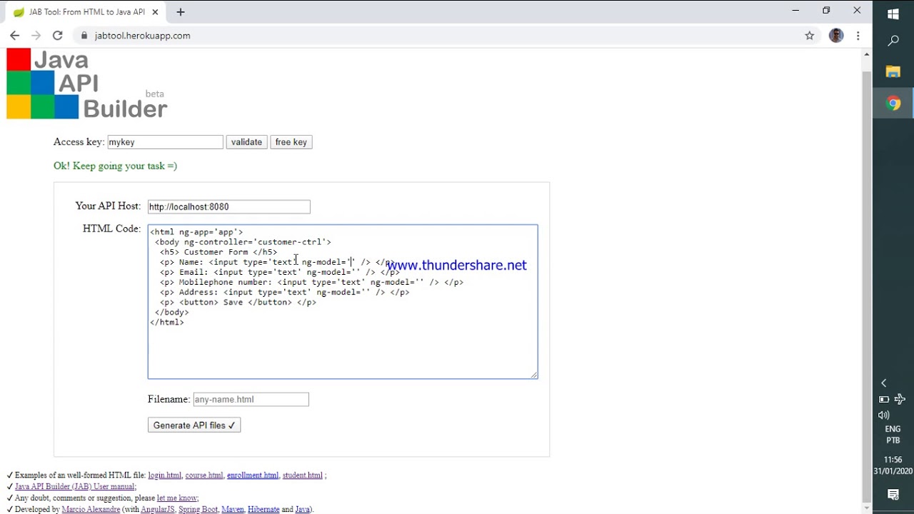 [Java API Builder] Part 1: Dynamically Generating Java API Files from HTML code