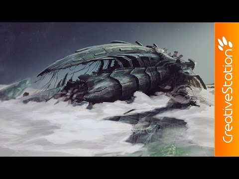 Crashed alien ship - Speed Painting (#Photoshop) | CreativeStation