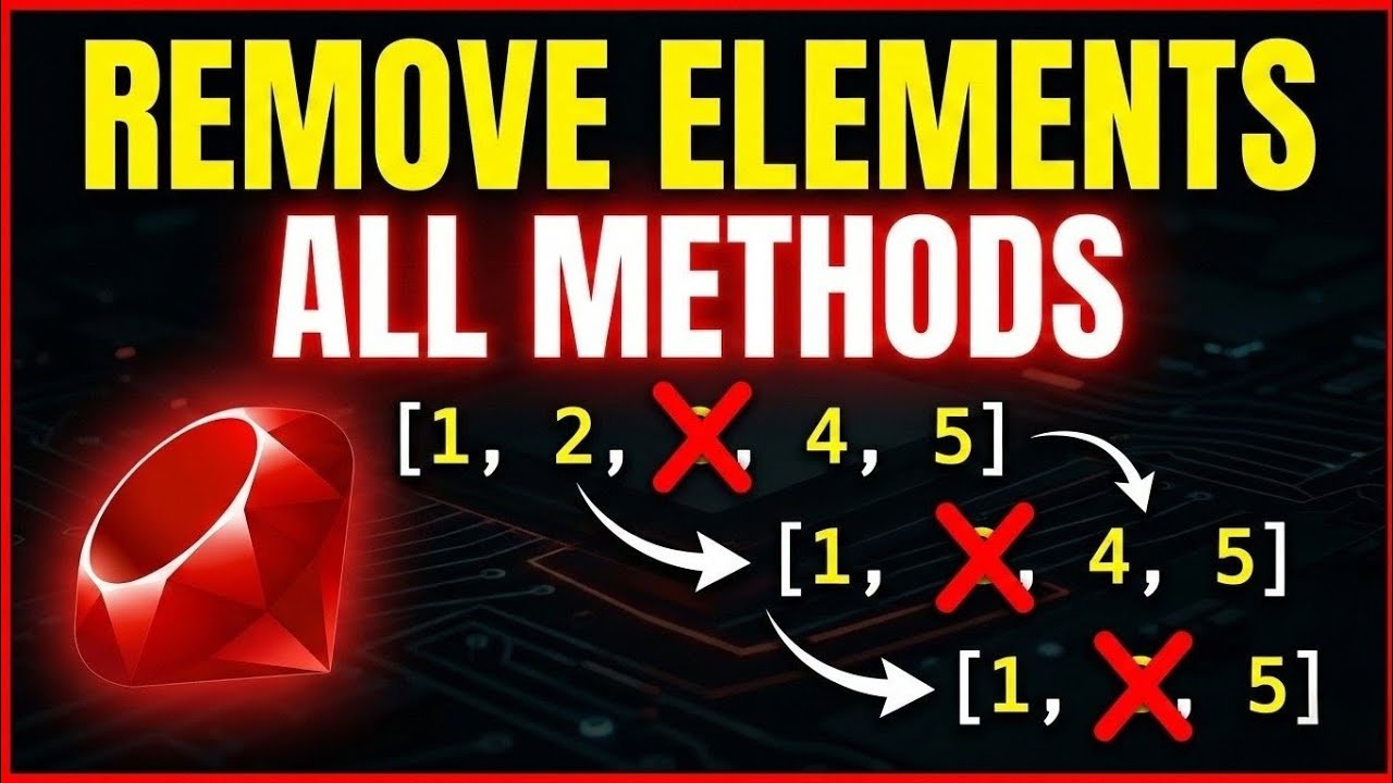 All Ways to Remove Elements from Ruby Arrays 💎 | Complete Guide #Ruby #Coding