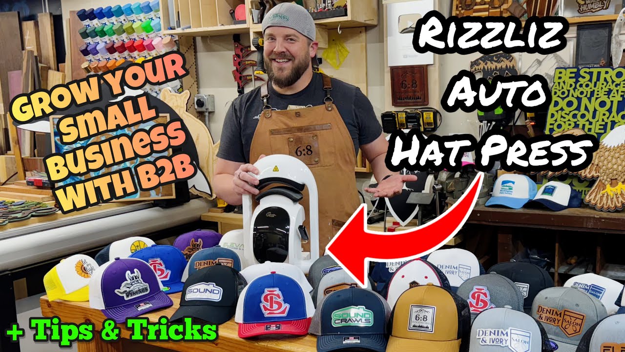 Custom Hat Patches: Rizzliz Auto Hat Press- Lasers, Leatherette, Acrylic Patches, DTF, & More