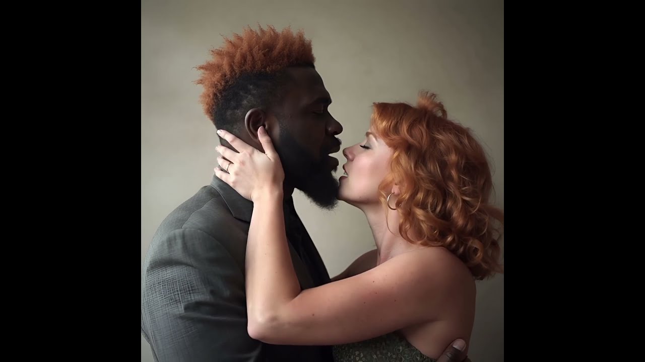 Interracial kiss