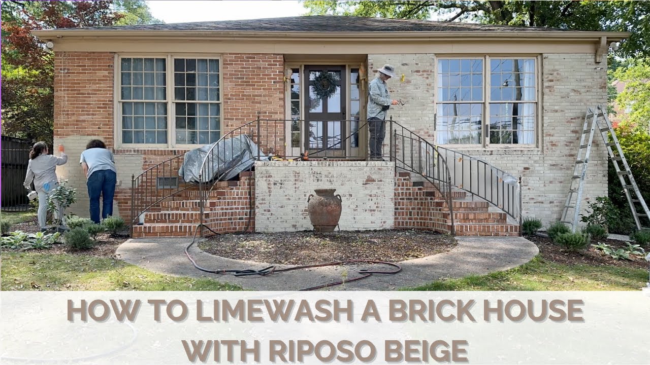 How to Limewash Exterior Brick House with Riposo Beige