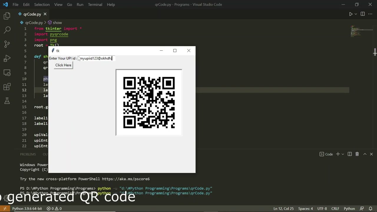 Creating QR Code Generator using GUI in Python | How to Create GUI Application in python