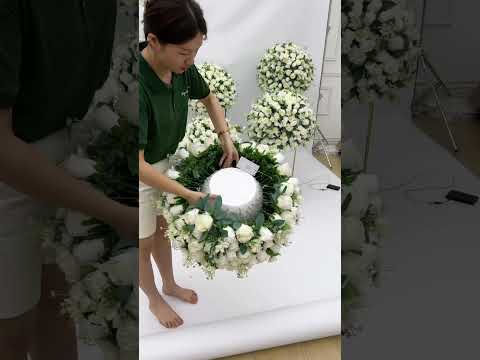 Large Artificial Flower Ball Silk Table Flower Centerpiece Luxury Wedding Decor #wedding #table#diy