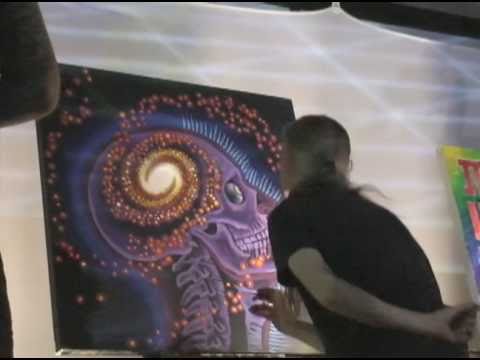 Alex Grey Live Painting with VJ Love Mushroom Live Projections (2007)