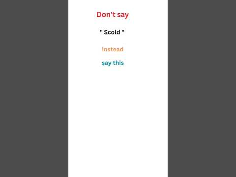 English vocabulary | Alternative words for "scold" | Speak English fluently and confidently