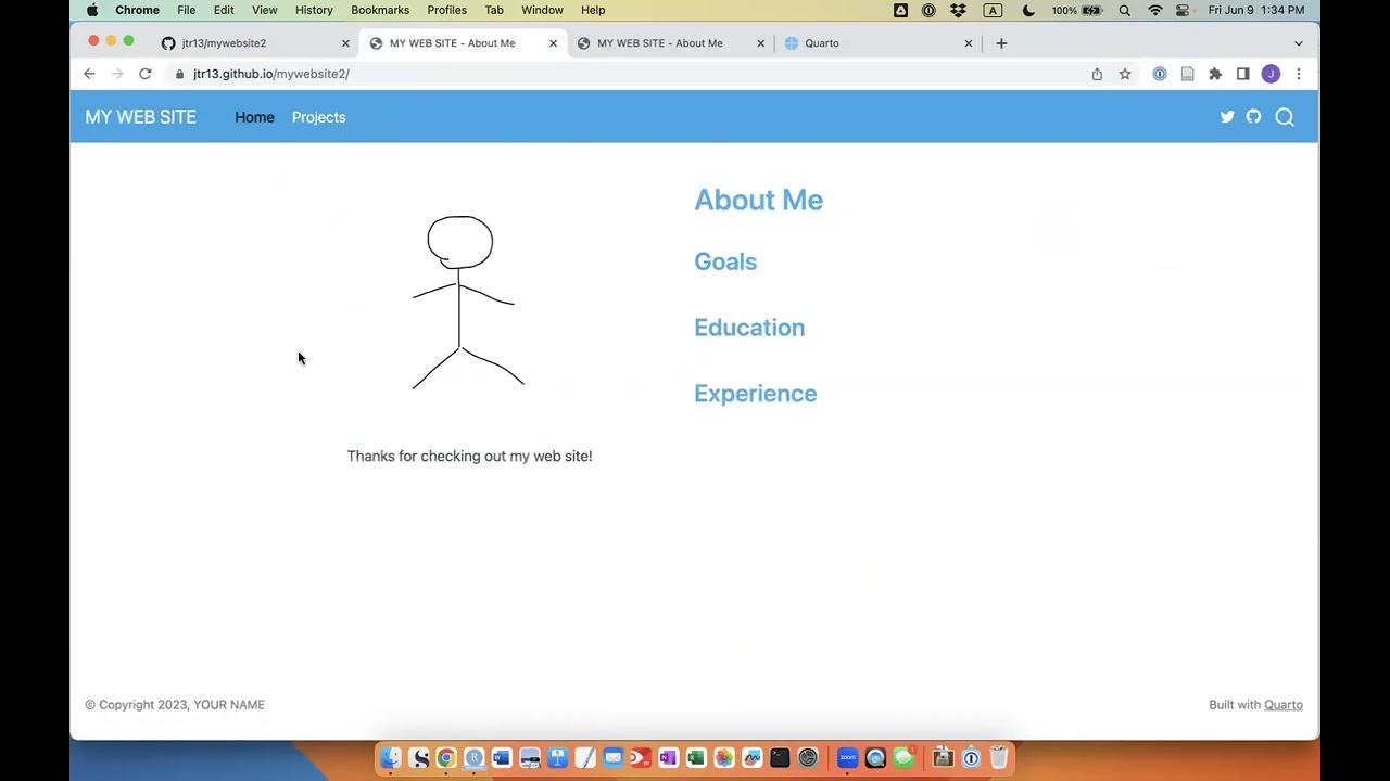 How to create a web site using Quarto, RStudio, and GitHub Pages (w/ code template)
