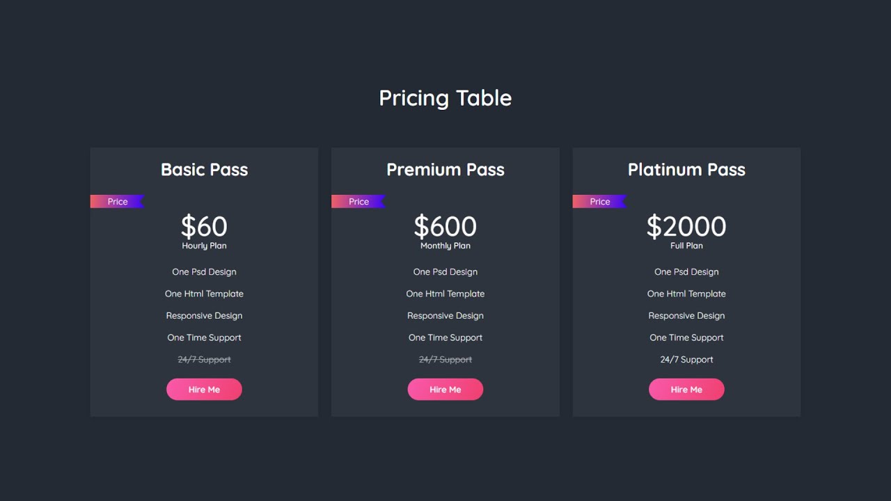 UI Design a Pricing Table with HTML CSS and Bootstrap | HTML CSS Bootstrap Price Table @raselcoder