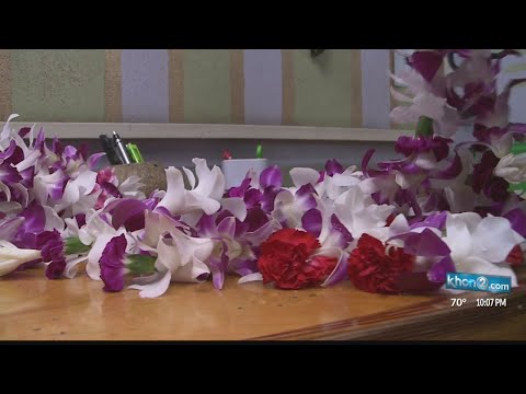 Lei stands at Honolulu's airport say business is slower than usual