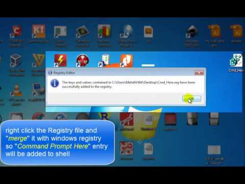Add "Command Prompt Here" entry to explorer's shell