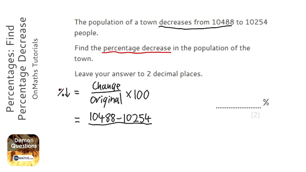 Percentages: Find Percentage Decrease (Grade 3) - OnMaths GCSE Maths Revision