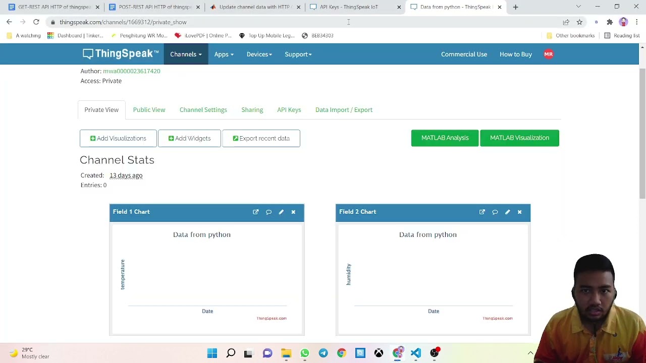 POST REST API HTTP of thingspeak