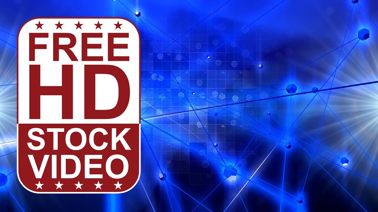 Free Stock Videos - Abstract blue hi-tech digital background with 3D lines wires