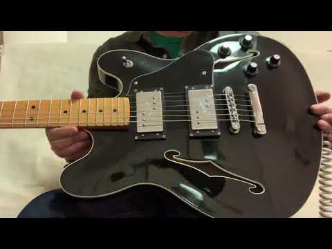 2013 Fender Modern Player Starcaster Black Semi-Hollow Offset | Reverb