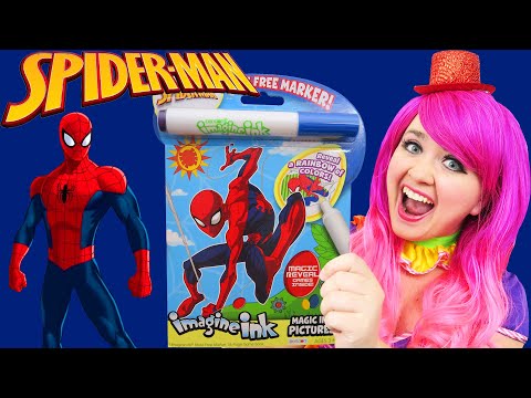 Coloring Spider-Man Magic Reveal Ink Coloring Book | Imagine Ink Marker